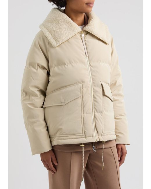 Varley Roseville Quilted Rubberised Jacket in Natural | Lyst