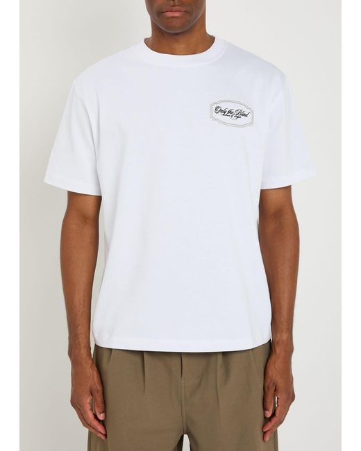 Only the Blind Echoes Of Angels Embroidered Cotton T-Shirt in White for ...