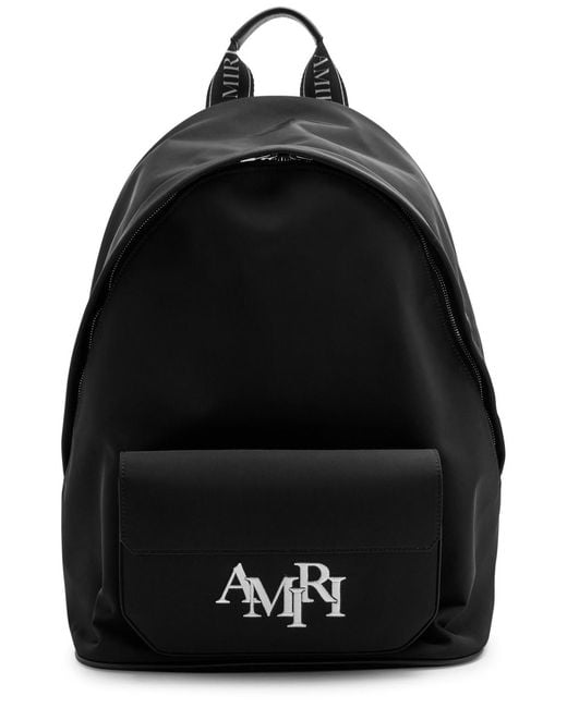 Amiri Staggered Logo Nylon Backpack in Black for Men | Lyst