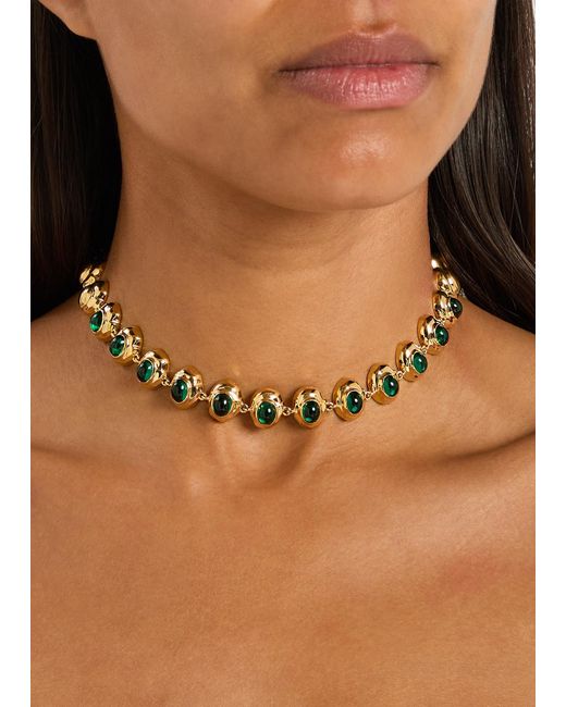 Joanna Laura Constantine Wave Crystal-Embellished 18Kt-Plated Choker in ...