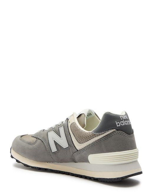 New Balance 574 Panelled Mesh-Knit Sneakers in White for Men | Lyst UK