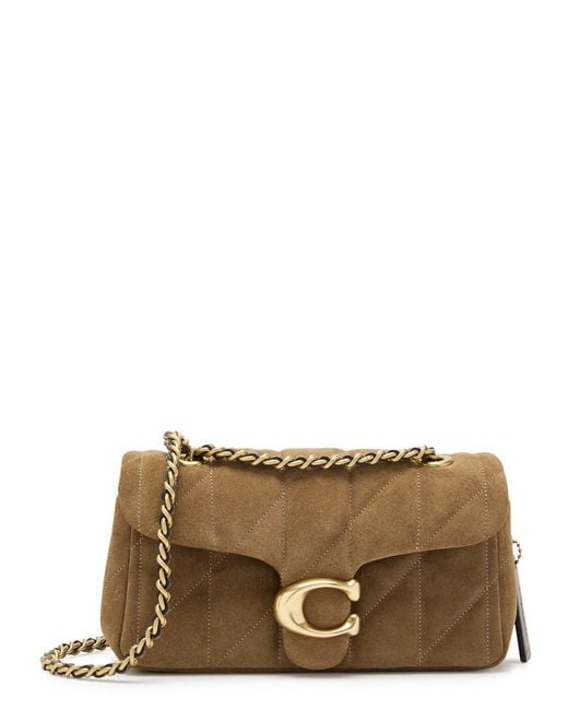 COACH Tabby 20 Quilted Suede Shoulder Bag in Brown | Lyst