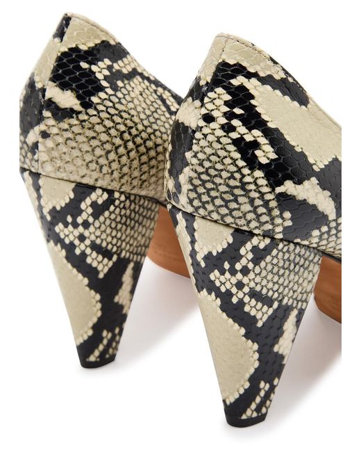 Khaite Python-Effect Leather High-Heel Pumps in Metallic | Lyst