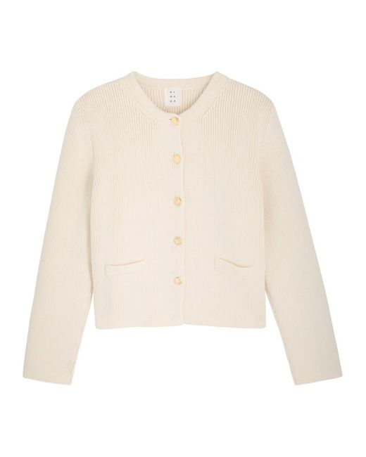 Almada Label Nova Cotton-Knit Cardigan in Natural | Lyst
