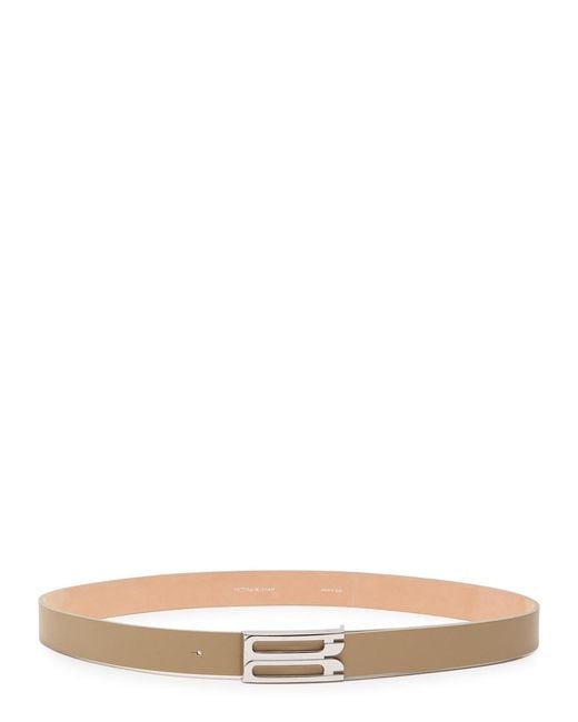 Victoria Beckham Dorian Leather Belt in Natural | Lyst UK