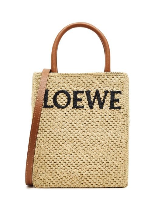Loewe Small Woven Raffia Tote, Bag, in Natural | Lyst