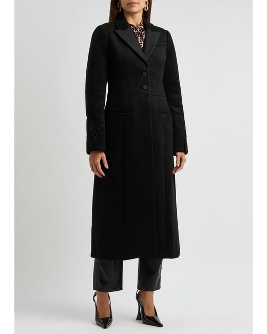 PAIGE Queens Wool-Blend Coat in Black | Lyst UK