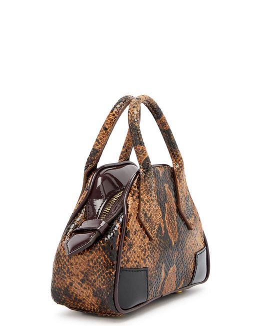 Vivienne Westwood Yasmine Mini Python-Effect Leather Top Handle Bag in ...