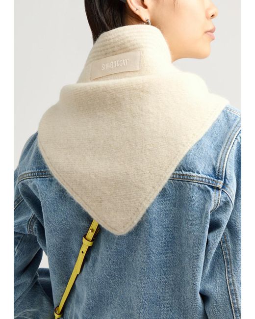 Jacquemus Le Chale Gros Grain Alpaca-Blend Scarf in White | Lyst