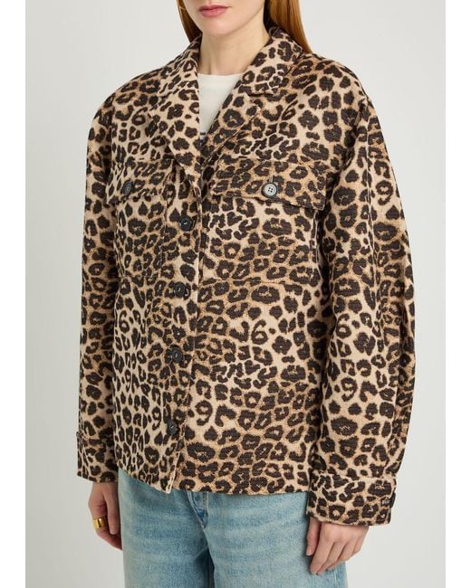 Anine Bing Flynn Cotton-Blend Jacket in Brown | Lyst UK