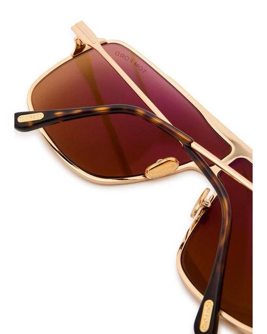 Tom Ford Zappa Square D-Frame Sunglasses in White | Lyst UK