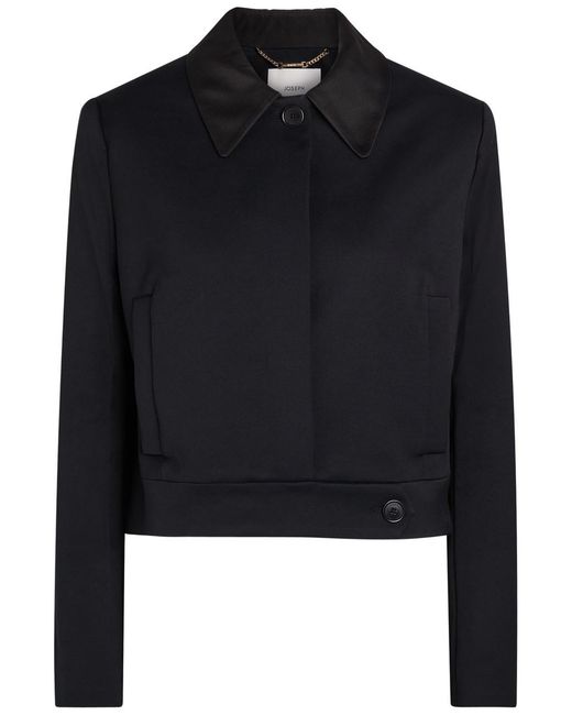 JOSEPH Abbe Boxy Stretch-Crepe Jacket in Black | Lyst UK