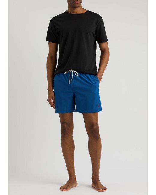 Polo Ralph Lauren Logo Shell Swim Shorts in Blue for Men | Lyst