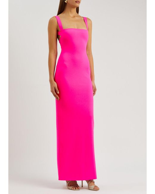 Solace London Joni Crepe Maxi Dress in Pink | Lyst