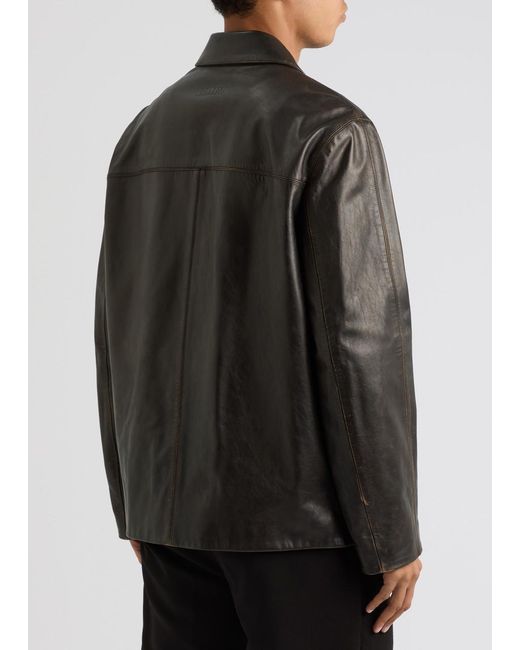 Amiri Tumbled Leather Jacket in Black for Men | Lyst