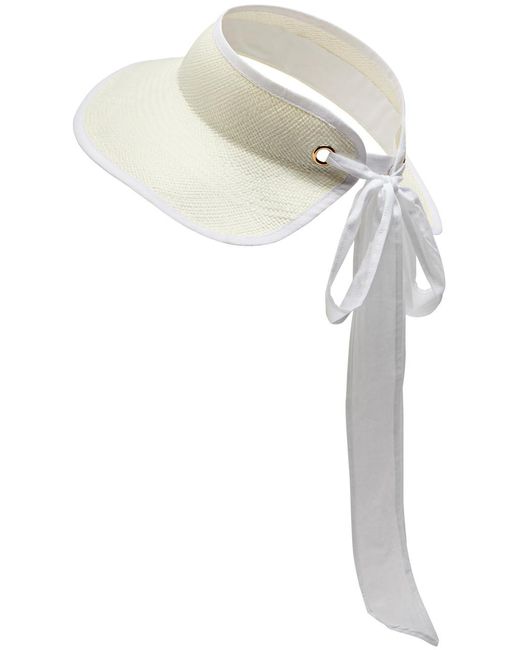 Sensi Studio Long Brim Straw Visor in White | Lyst