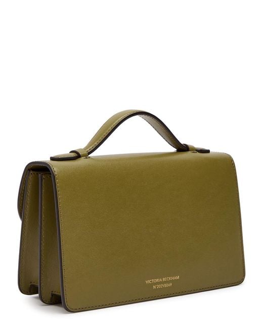 Victoria Beckham Dorian Mini Grained-Leather Top Handle Bag in Green ...