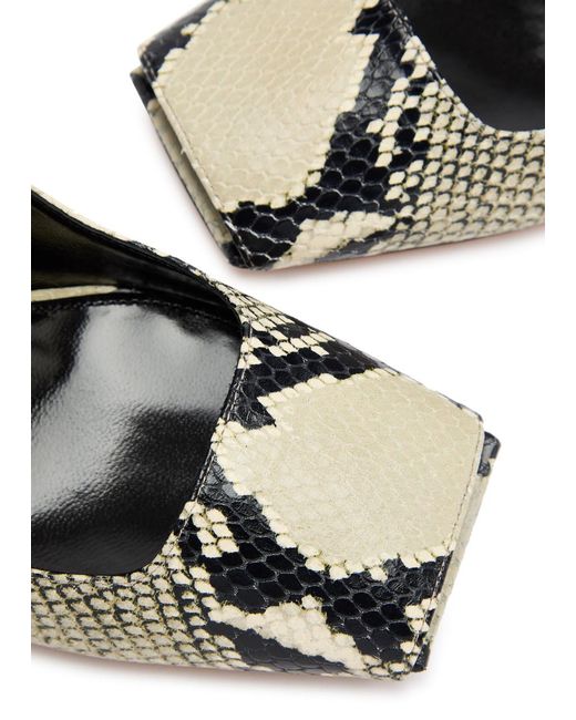 Khaite Python-Effect Leather High-Heel Pumps in Metallic | Lyst