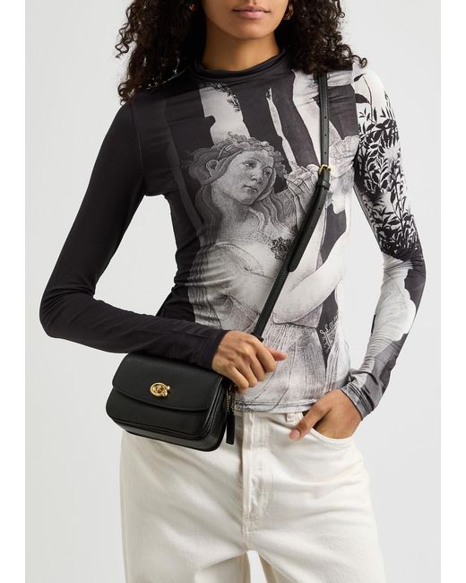 COACH Cassie 17 Pebbled Leather Cross-Body Bag in Black | Lyst