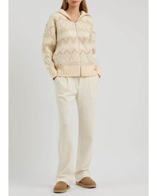 Varley Brooke Fair Isle Intarsia Knitted Jacket in Natural | Lyst