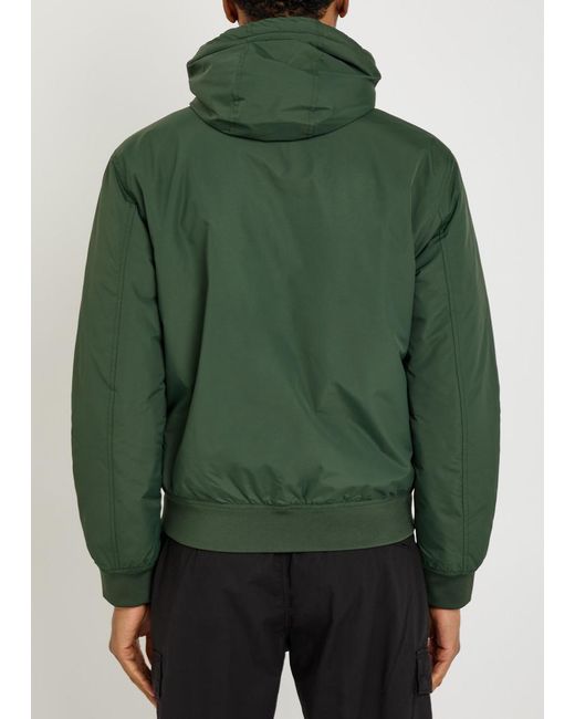 Fred Perry Logo-Embroidered Hooded Shell Jacket in Green for Men | Lyst UK
