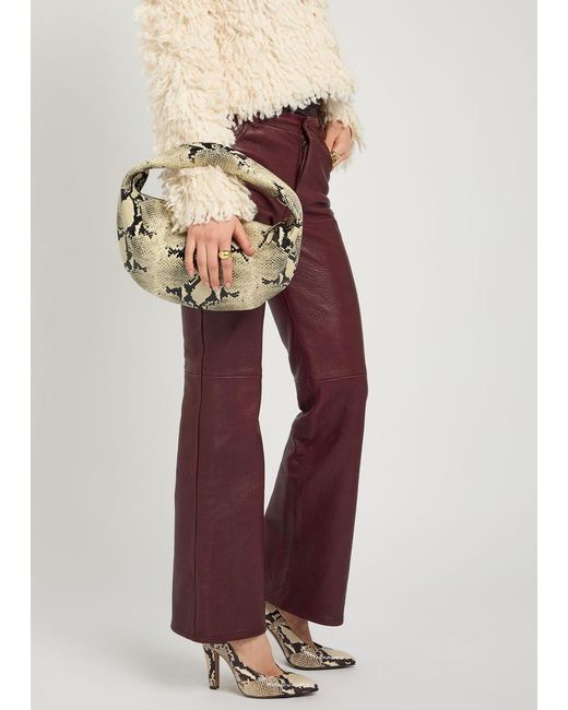 KHAITE Olivia Medium Snake-Effect Leather Top Handle Bag in Metallic ...