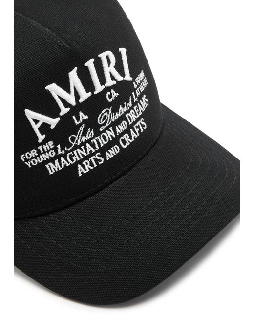 Amiri Arts District Logo Canvas Trucker Cap in Black for Men | Lyst