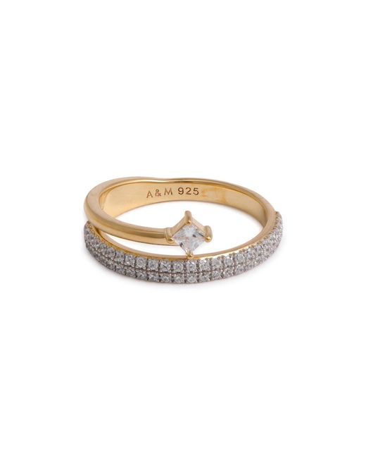 Astrid & Miyu Crystal Illusion 18Kt-Plated Ring in White | Lyst UK