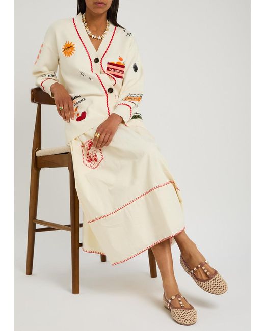 Ancient Greek Sandals Aerati Embellished Raffia Ballet Flats in Brown ...