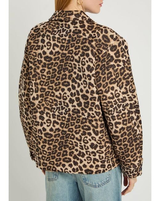 Anine Bing Flynn Cotton-Blend Jacket in Brown | Lyst UK