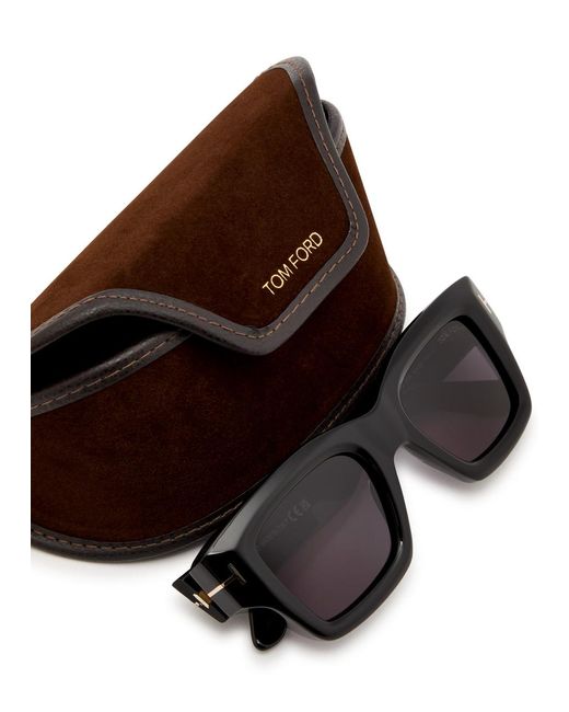 Tom Ford Ilias Square-Frame Sunglasses in Black for Men | Lyst UK