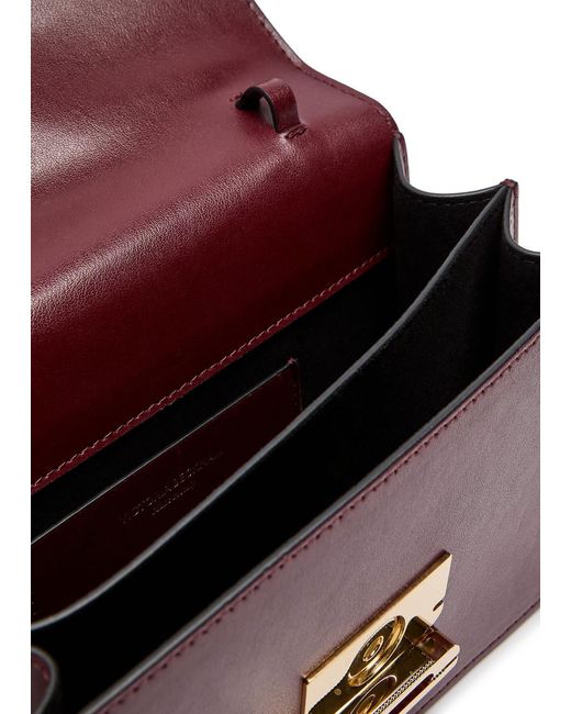 Victoria Beckham Dorian Mini Grained-Leather Top Handle Bag in Purple ...