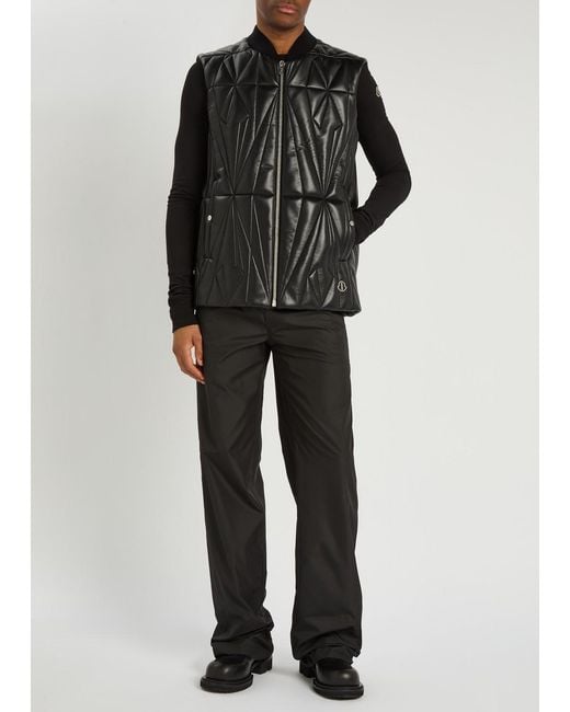 Rick Owens Geocamo Padded Leather Flight Vest in Black for Men | Lyst UK