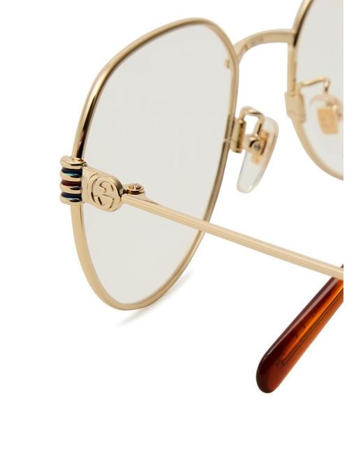 Gucci Round-Frame Optical Glasses in Metallic | Lyst UK