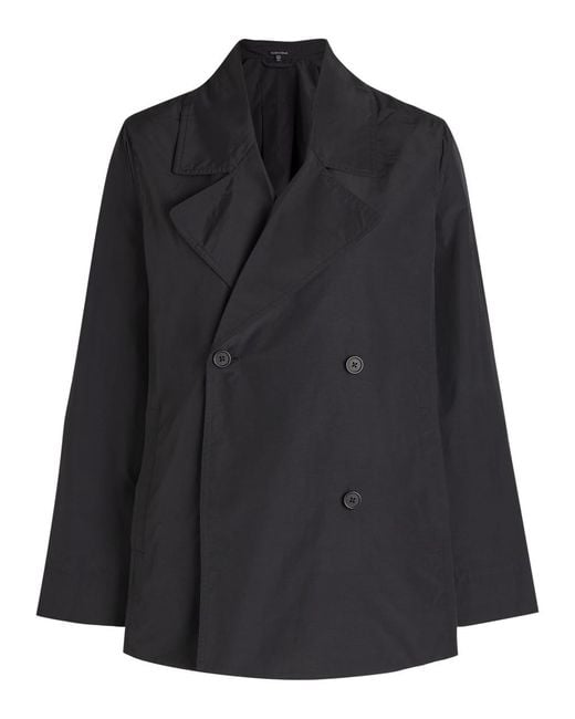 Eileen Fisher Double-Breasted Shell Trench Jacket in Black | Lyst UK