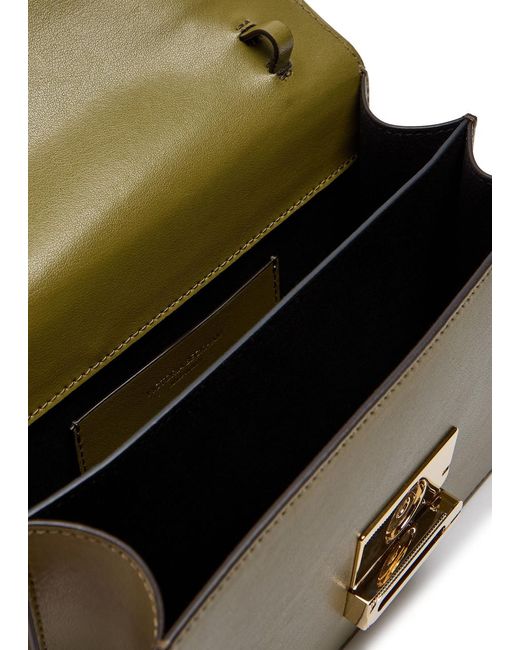 Victoria Beckham Dorian Mini Grained-Leather Top Handle Bag in Green ...
