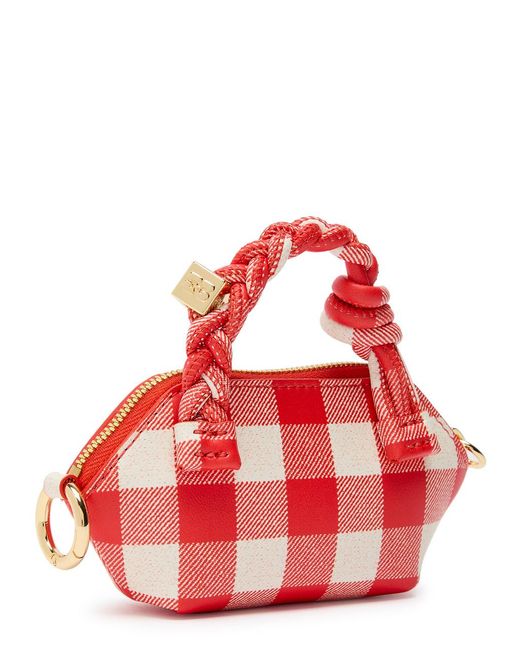Ganni Bou Nano Leather Bag in Red | Lyst