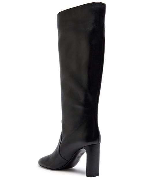 Stuart Weitzman Babette Tubo 85 Leather Knee-High Boots in Black | Lyst UK