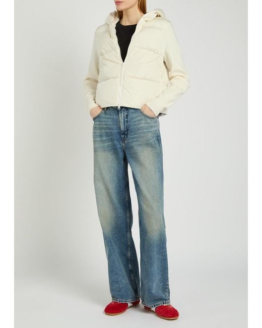 Canada Goose Hybridge Hooded Shell And Wool-Blend Jacket in White | Lyst UK