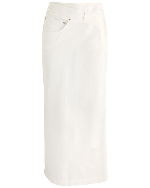 Loewe Deconstructed Denim Maxi Skirt in White | Lyst UK
