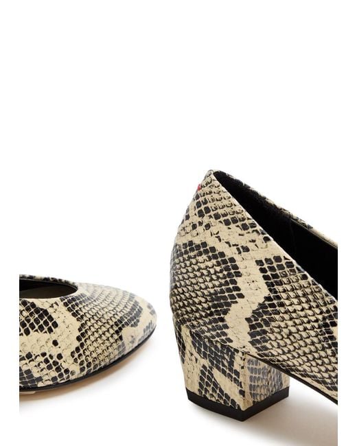 Aeyde Helia 35 Python-Effect Leather Pumps in Brown | Lyst