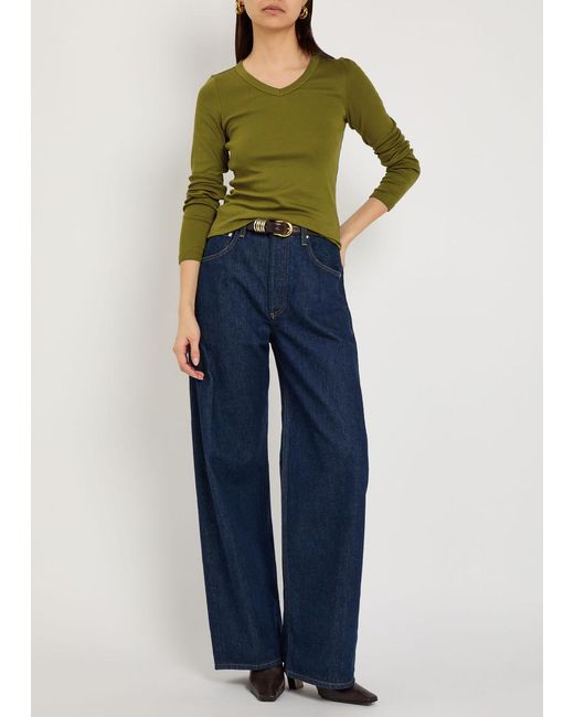 Flore Flore Jill Cotton Top in Green | Lyst UK