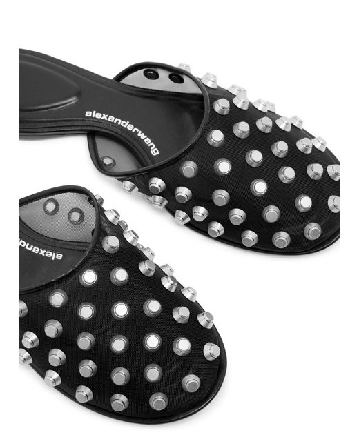 Alexander Wang Rhodes Stud-Embellished Mesh Ballet Flats in Black | Lyst