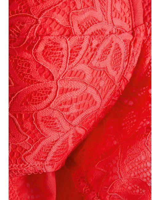Wacoal Raffine Lace Plunge Bra in Red | Lyst