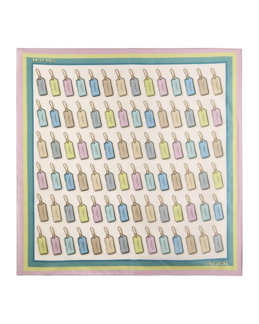 COACH Printed Silk Bandana Scarf in Blue | Lyst UK