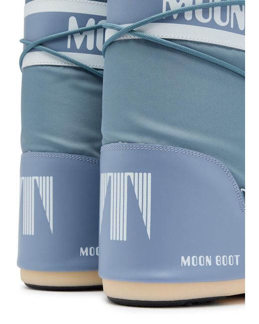 Moon Boot Icon Padded Nylon Mid-Calf Snow Boots in Blue | Lyst