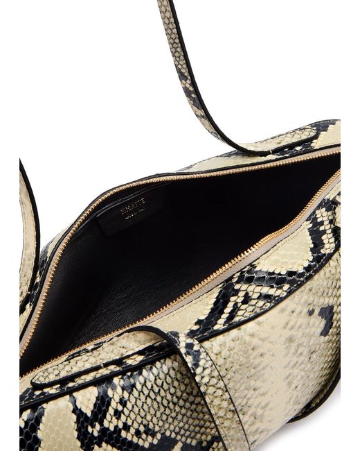 Khaite Python-Effect Leather Shoulder Bag in Natural | Lyst