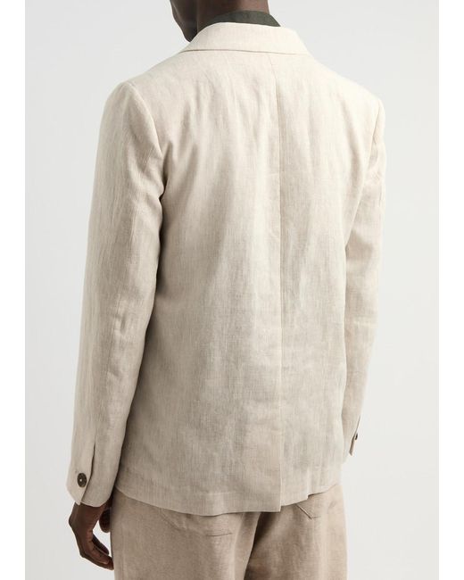 Wax London Fintry Single-Breasted Linen Blazer in Natural for Men | Lyst