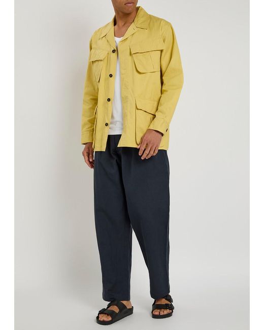 Universal Works Jungle Linen-Blend Overshirt Jacket in Yellow for Men ...