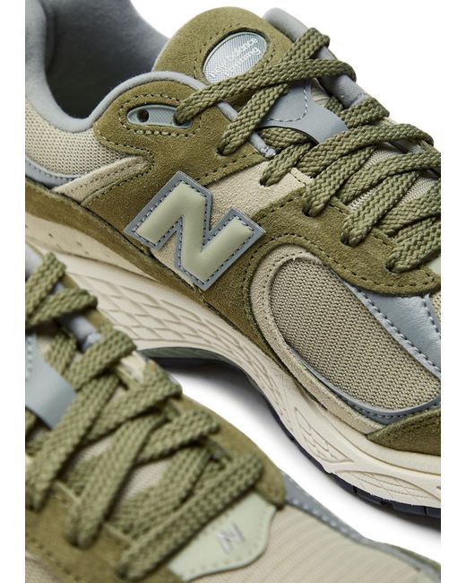 New Balance 2002R Panelled Suede And Mesh-Knit Sneakers in Green for ...